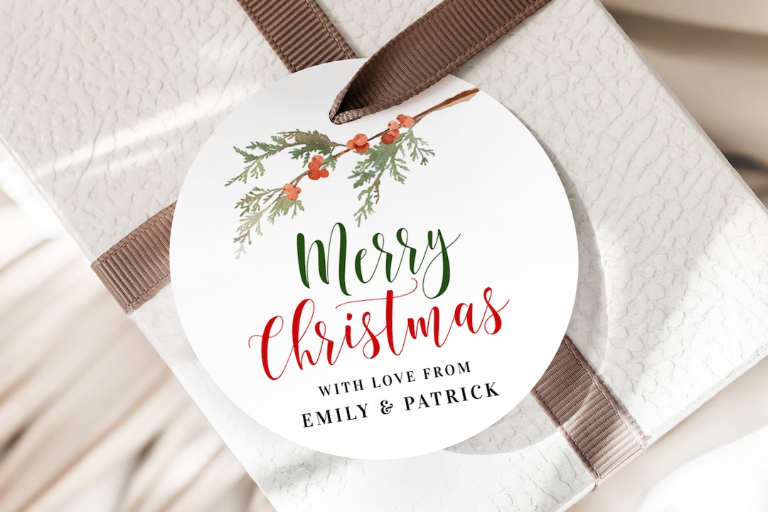 Christmas Gift Tag Template Merry Christmas Round Tags Printable ...