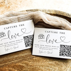 Capture the Love Card Template Printable Editable Wedding Photo Card QR ...