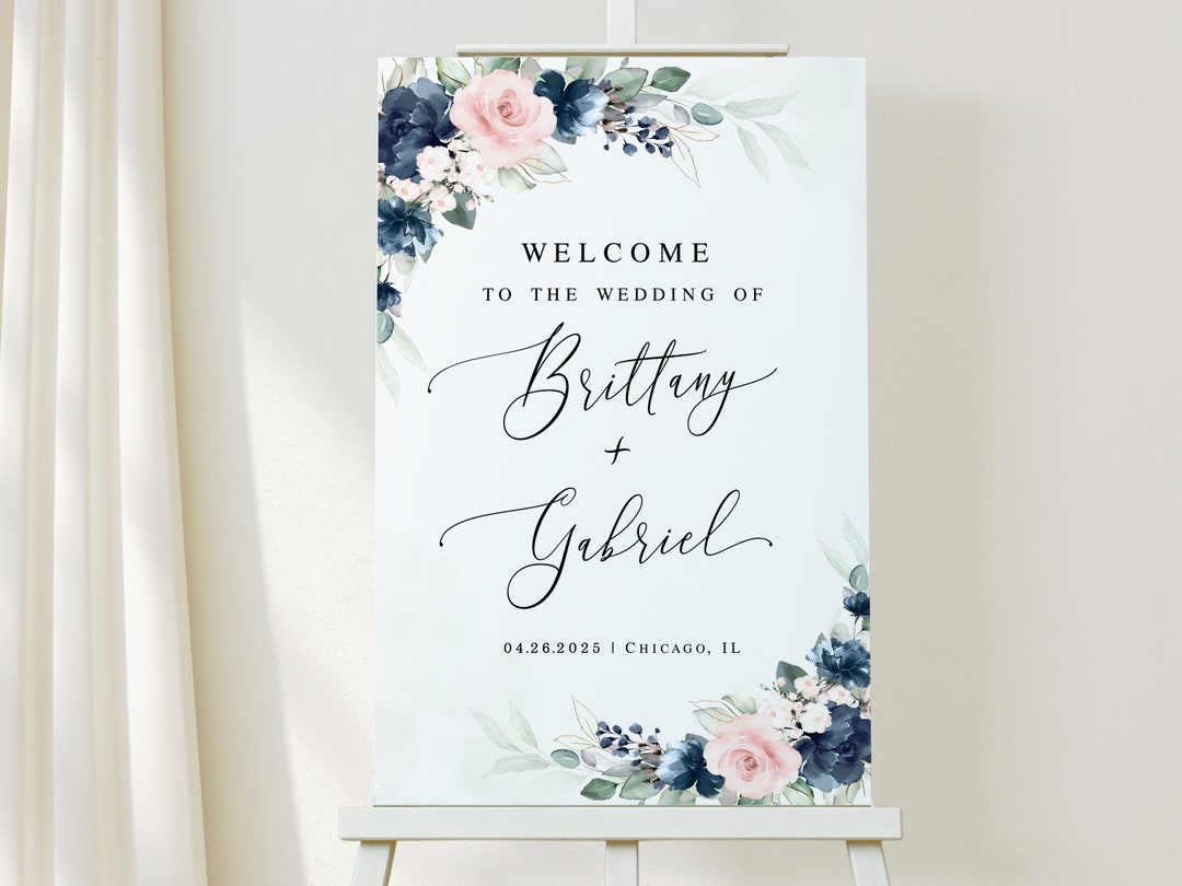 Blue Welcome Sign Template Editable Welcome Sign Welcome Board ...