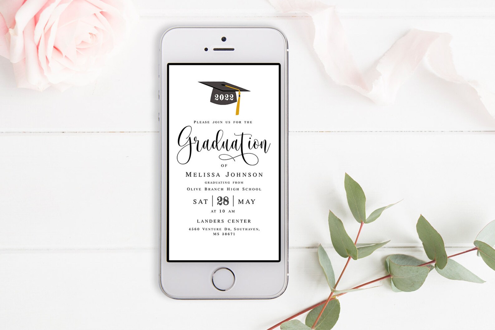 Electronic Graduation Invitation Self-editing Template College - Etsy