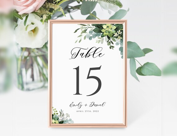 Table Numbers Editable Template Printable Table Card With - Etsy