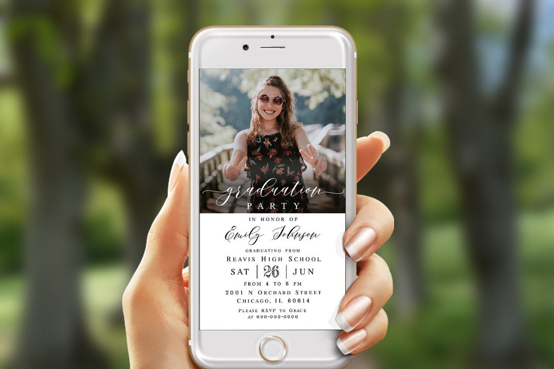 Electronic Graduation Invitation Editable Template With Photo - Etsy
