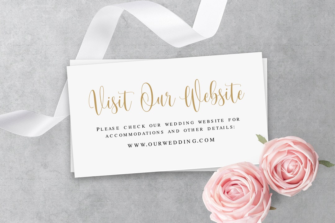 Visit Our Website Card Self-editable Template Wedding Insert - Etsy