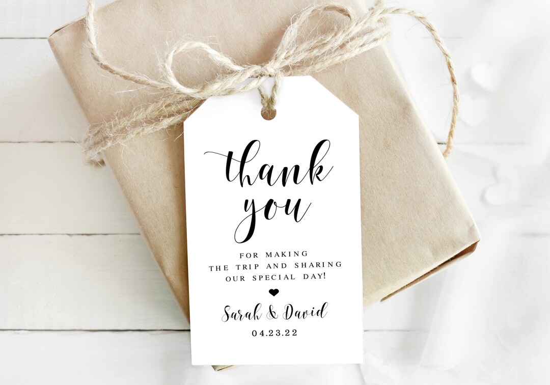 Thank You Tag Template Fully Editable Wedding Favor Tag Printable Tag ...