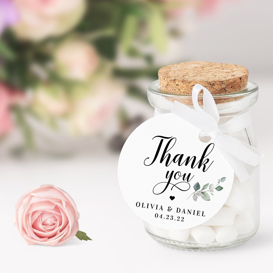 Round Thank You Tag Template Wedding Favor Tag Editable Circle Gift Tag ...