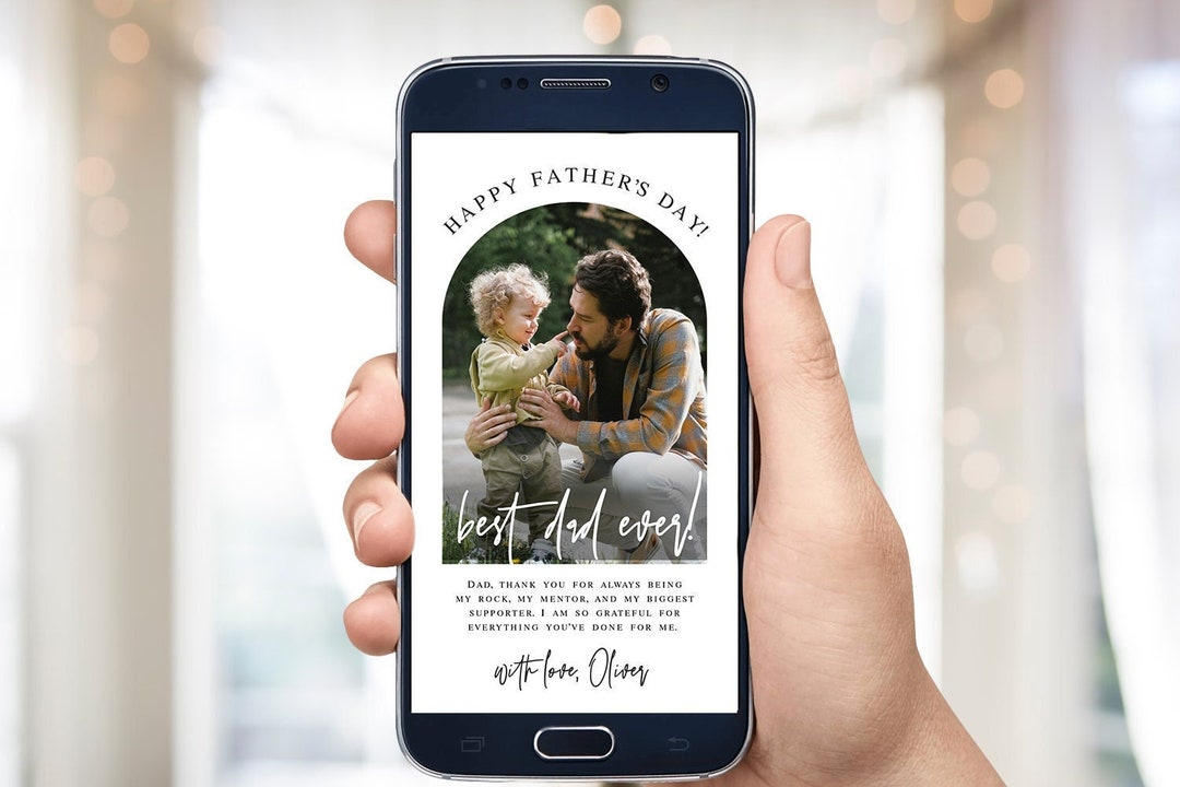 Electronic Father's Day Card Template Editable Modern Father's Day Card ...