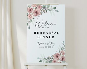 Dusty Roses Seating Chart Poster Editable Template Guest List Outdoor ...