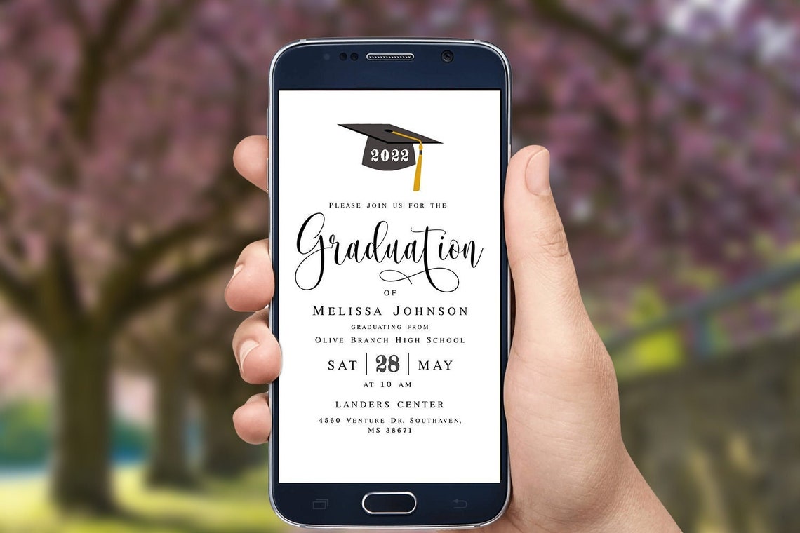 Electronic Graduation Invitation Self-editing Template College - Etsy