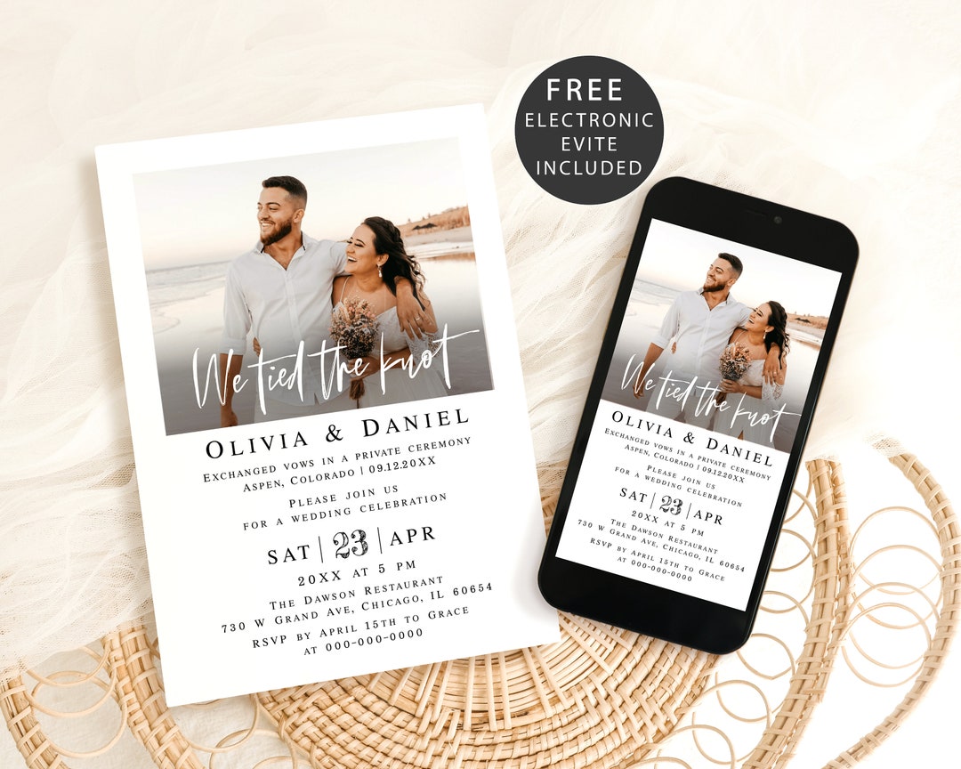 Modern Reception Party Invitation Template Electronic Photo Invite ...