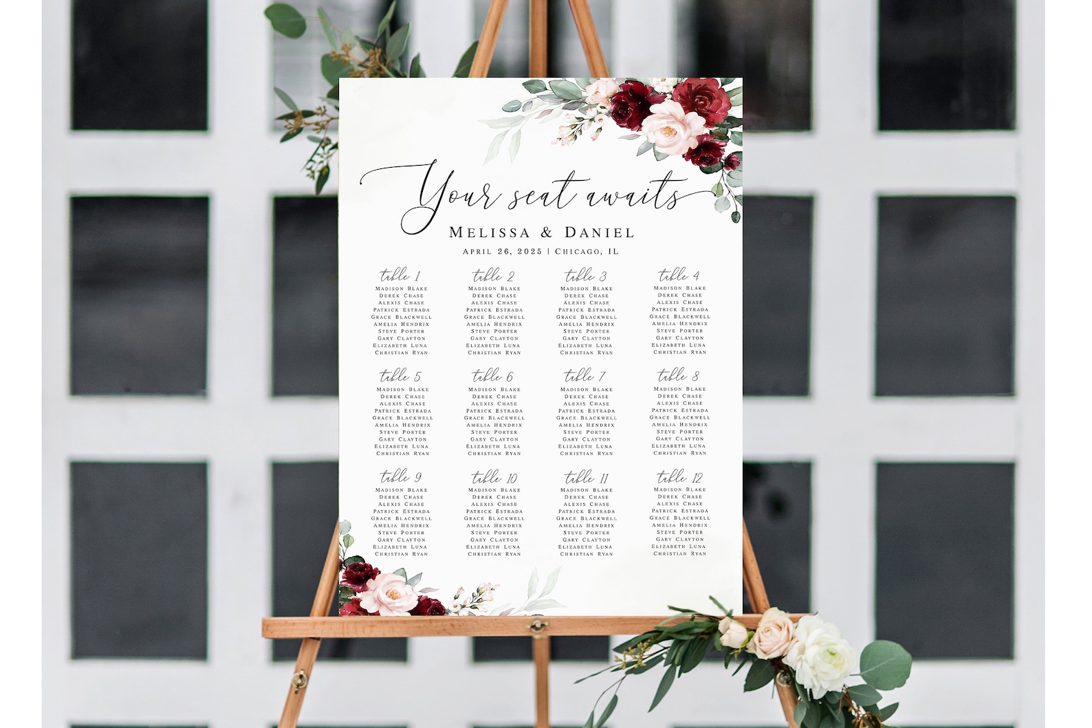 Seating Chart Poster Printable Editable Template Your Seat - Etsy