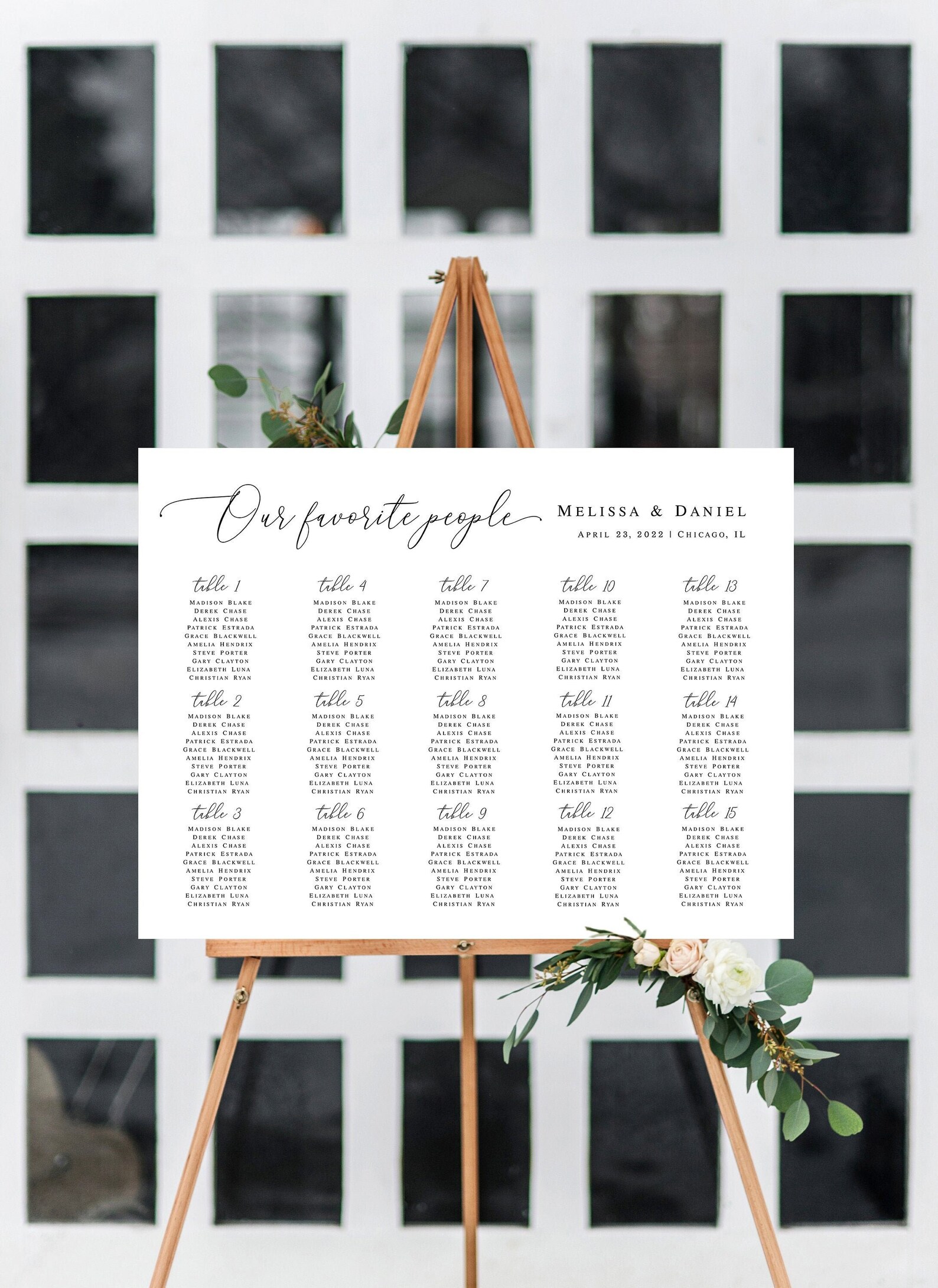 Modern Seating Chart Template Editable Wedding Guest List Table ...