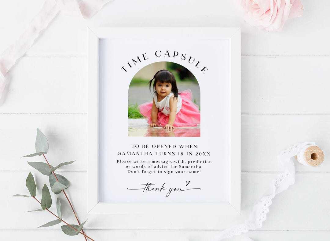 Modern Photo Time Capsule Template Editable Time Capsule Cards Baby ...
