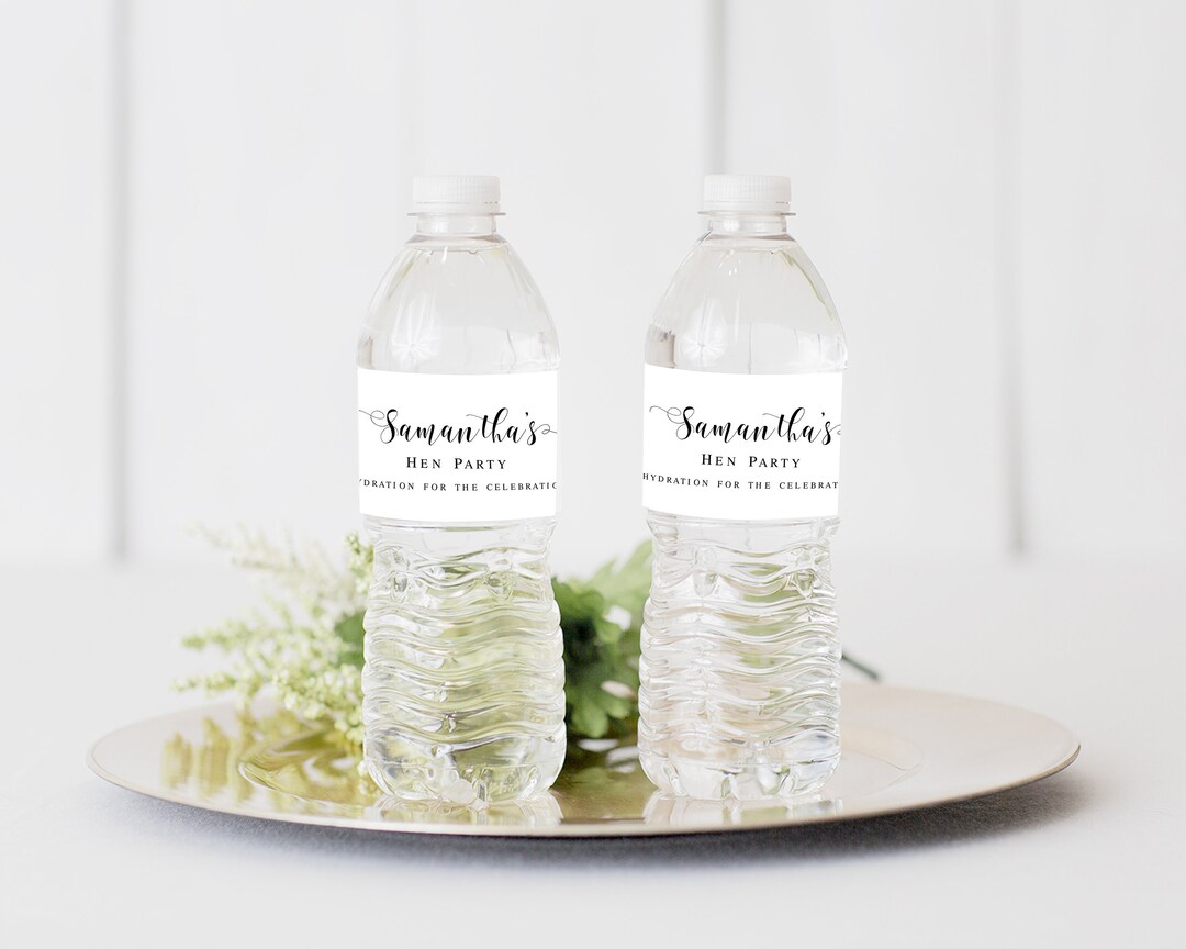 Water Bottle Label Editable Water Label Template Bridal Water Sticker ...