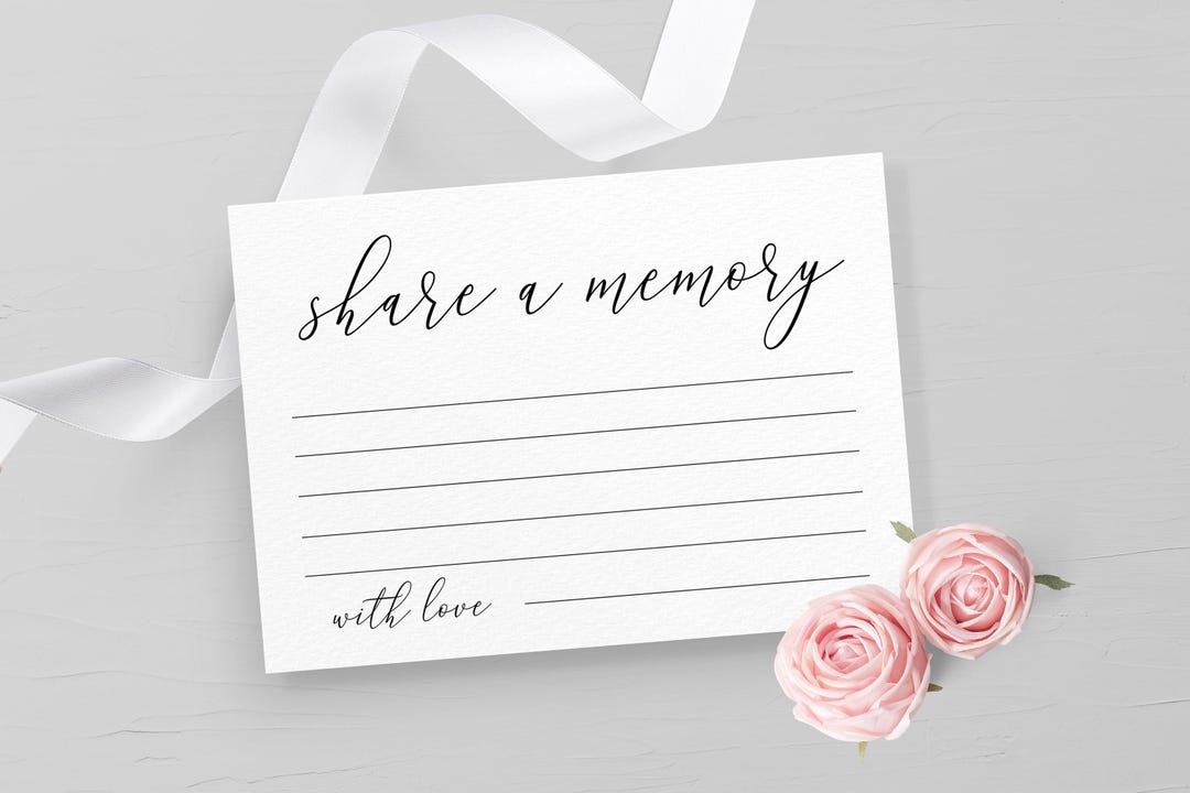 Share a Memory Card Template Editable Memory Card Printable Cards for ...