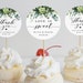 Cupcake Topper Labels Greenery Round Gift Tag Editable Template Double ...