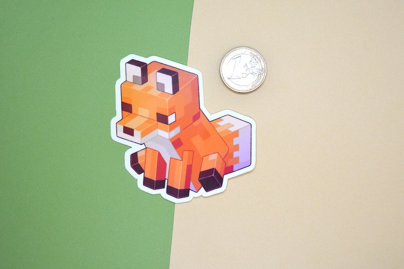 Minecraft Fox/arctic Fox Sticker, Glossy, Stickers for Decorating - Etsy