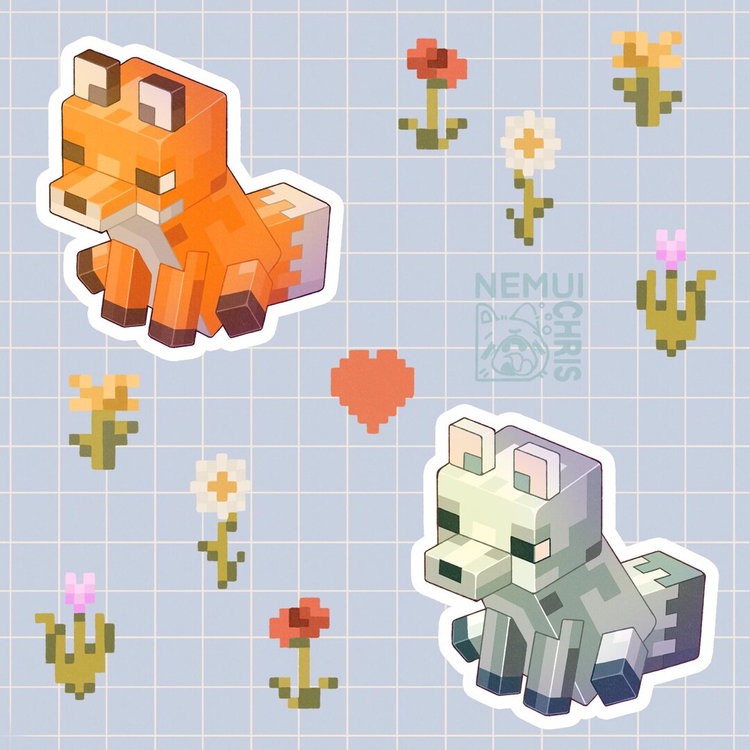 Minecraft Fox Sticker - Etsy