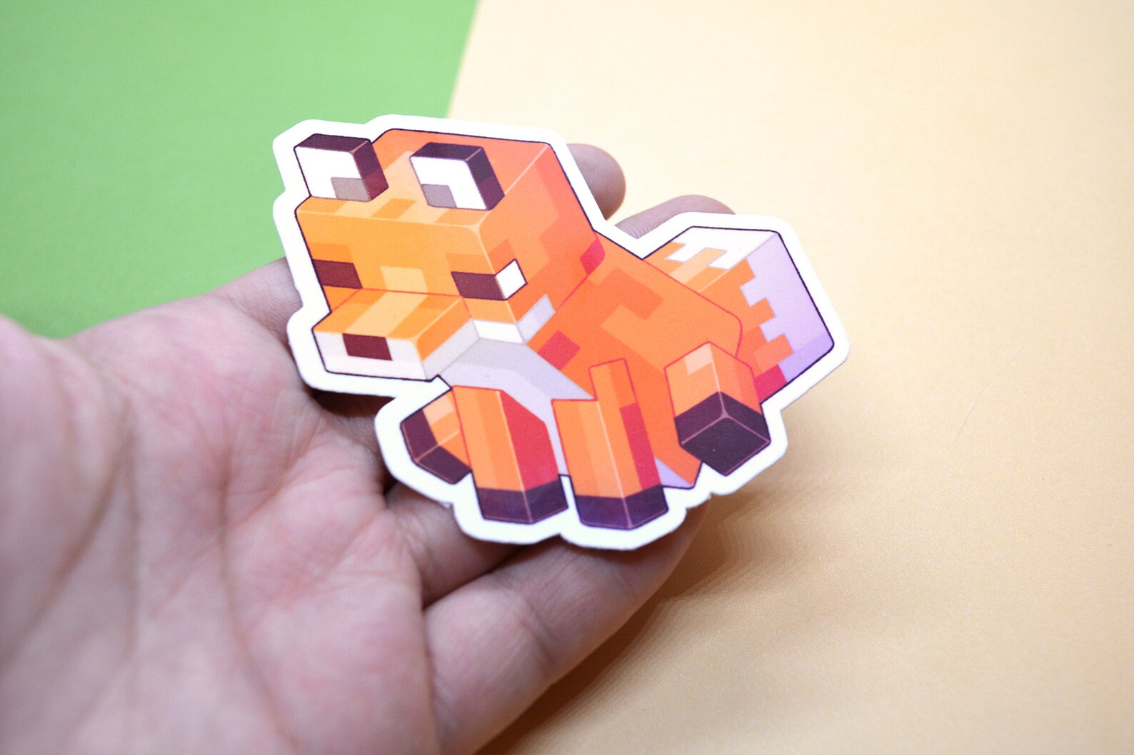 Minecraft Fox/arctic Fox Sticker, Glossy, Stickers for Decorating - Etsy