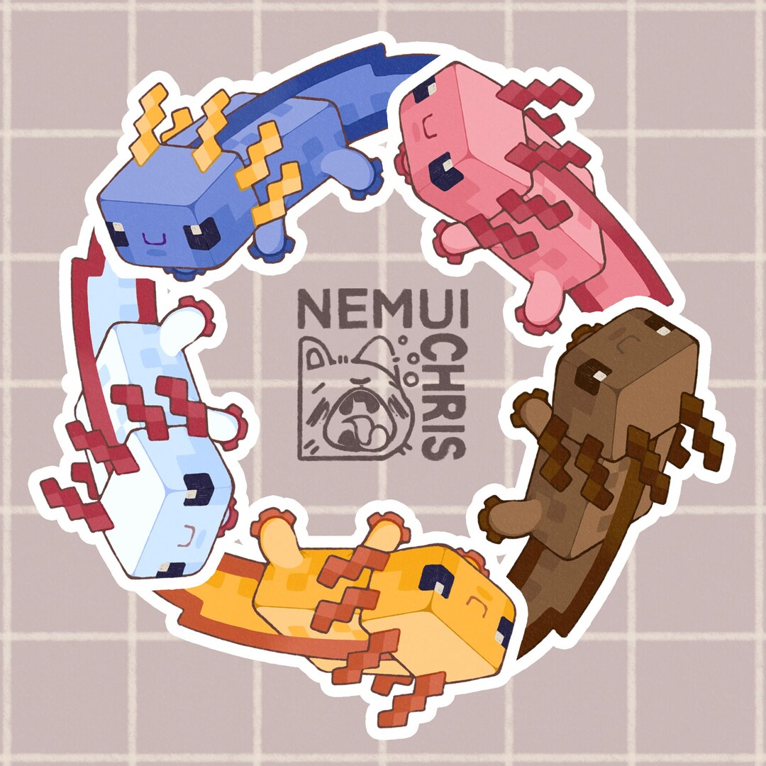 Minecraft Axolotl Sticker - Etsy