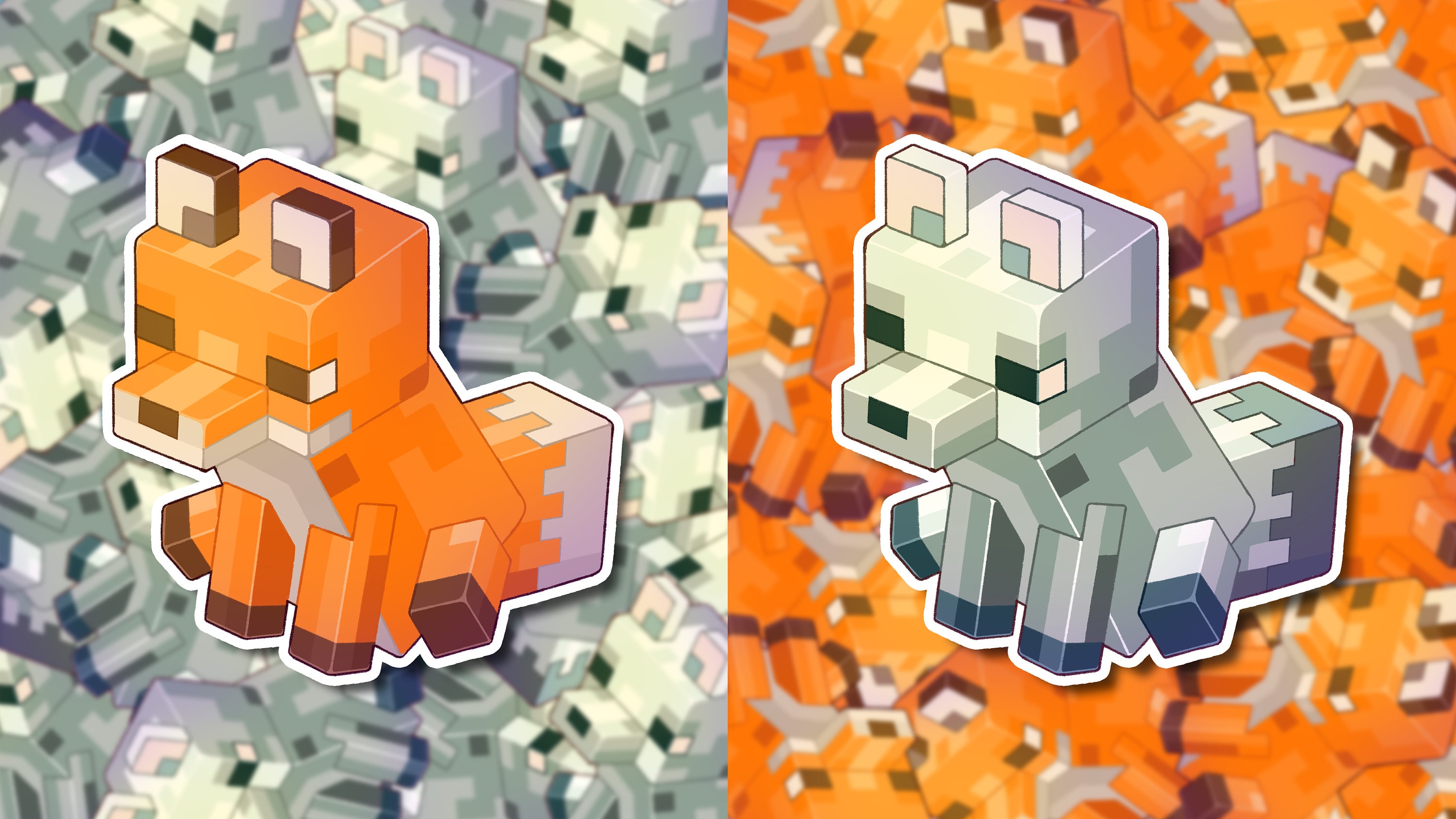 Minecraft Fox/arctic Fox Sticker, Glossy, Stickers for Decorating - Etsy