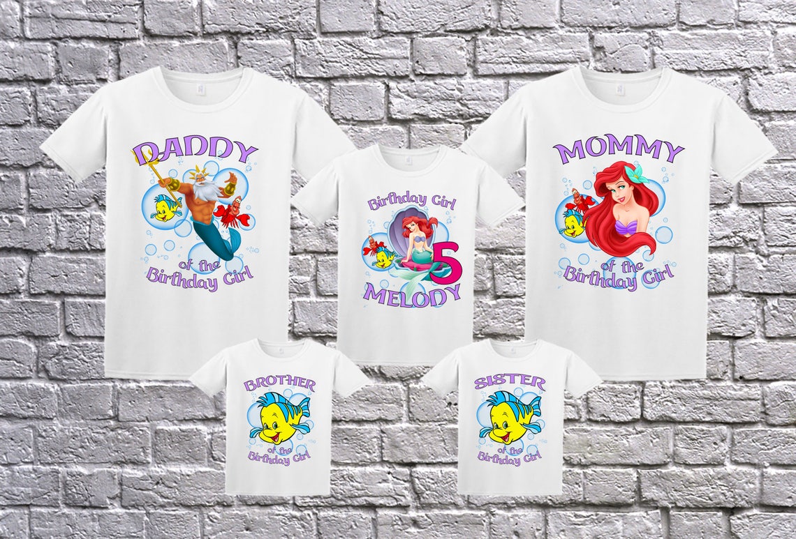 The Little Mermaid Shirt the Little Mermaid Birthday Party | Etsy