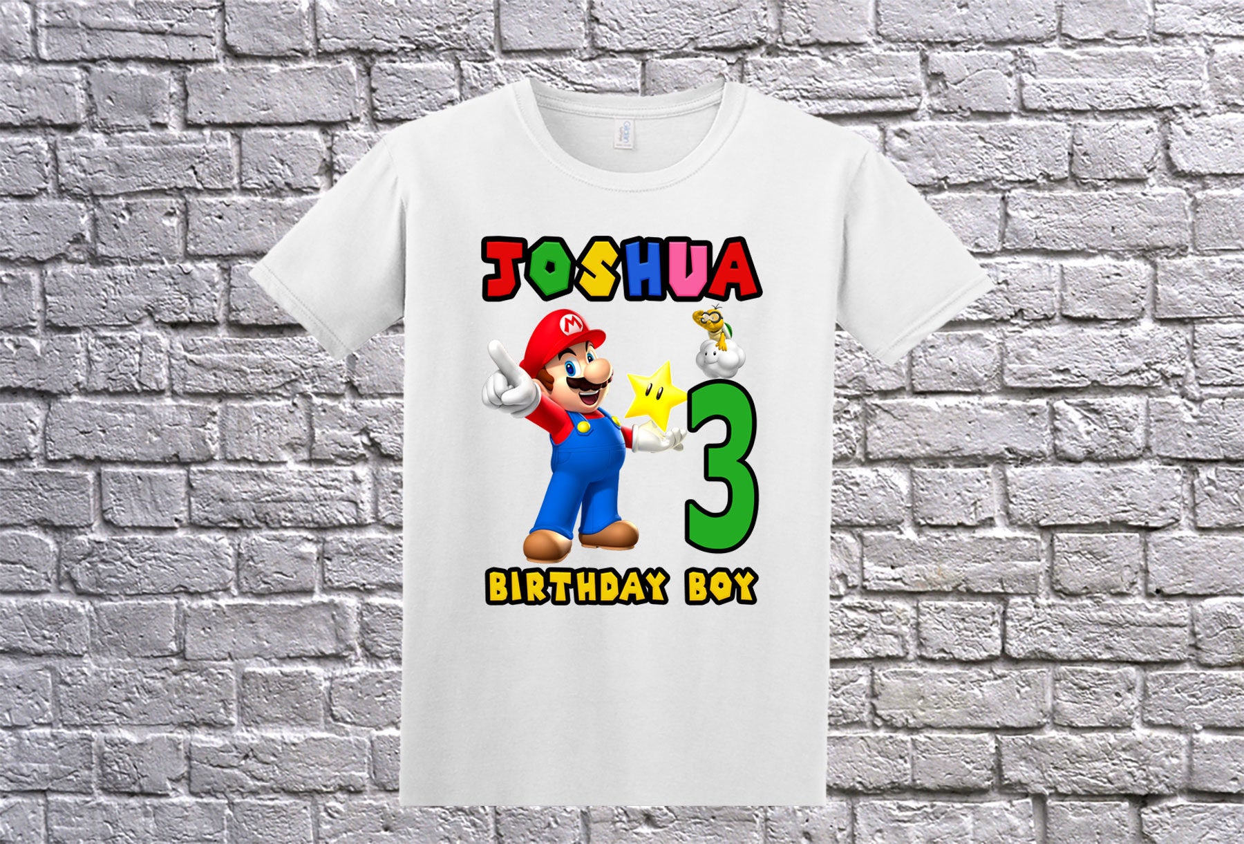 Super Mario Birthday Shirt Custom Super Mario T-shirt - Etsy