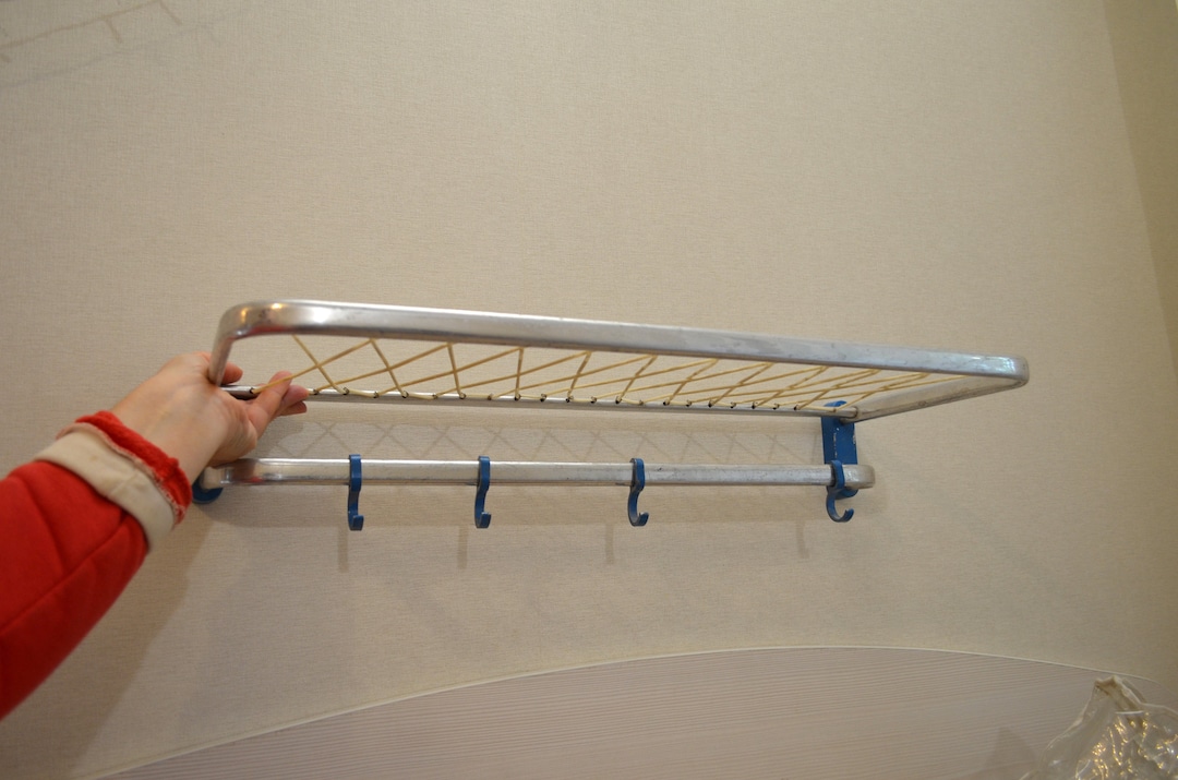 Wall Mounted Rustic Metal Coat Rack Aluminum Hooks Kitchen Bathroom ...