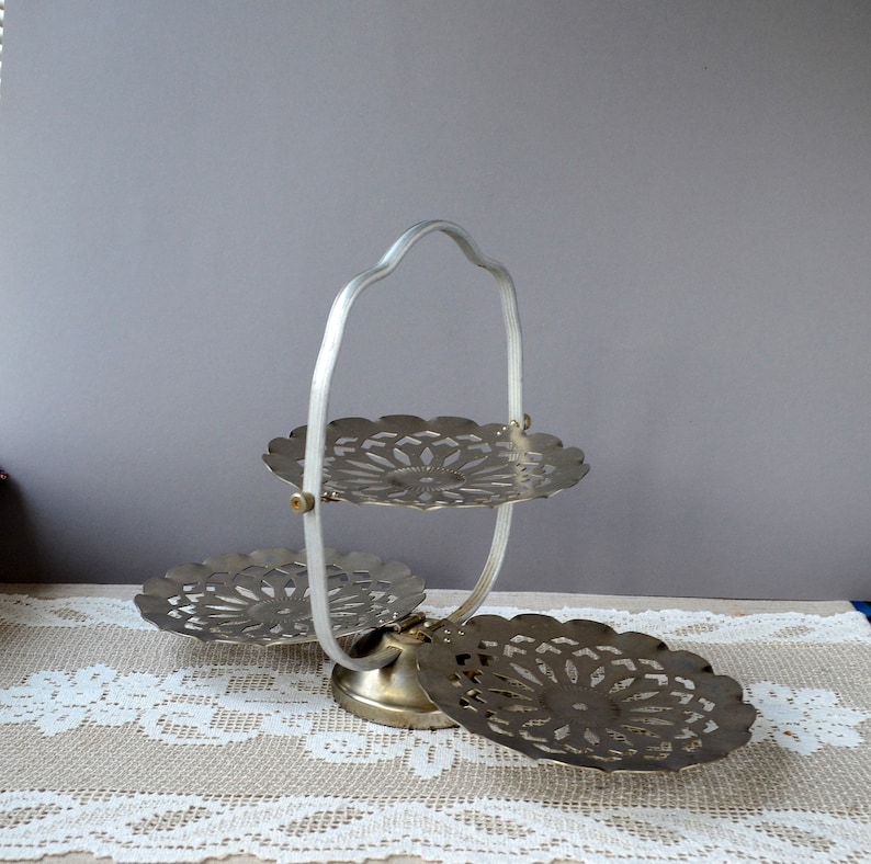 3 Tier Stand Metal Serving Plate Dessert Cake Stand Сandy Dish ...