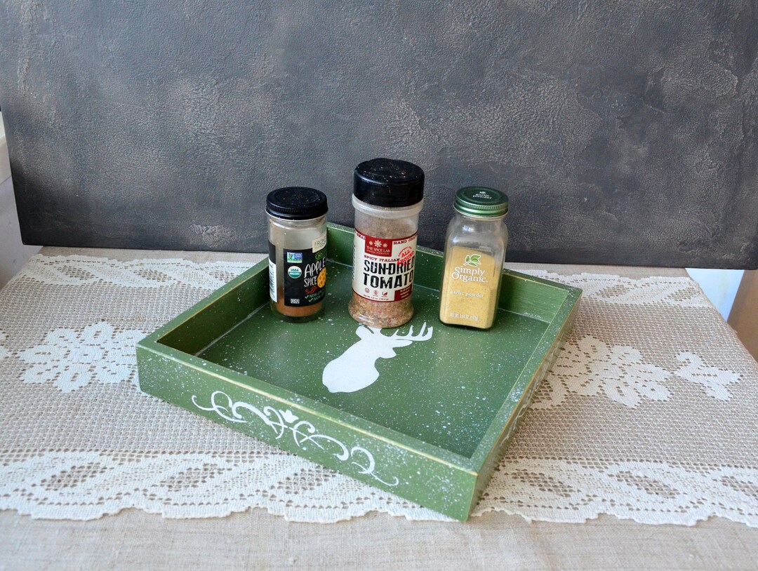 Small Wooden Catch All Tray With Handles Jewelry Display Bedside Table ...