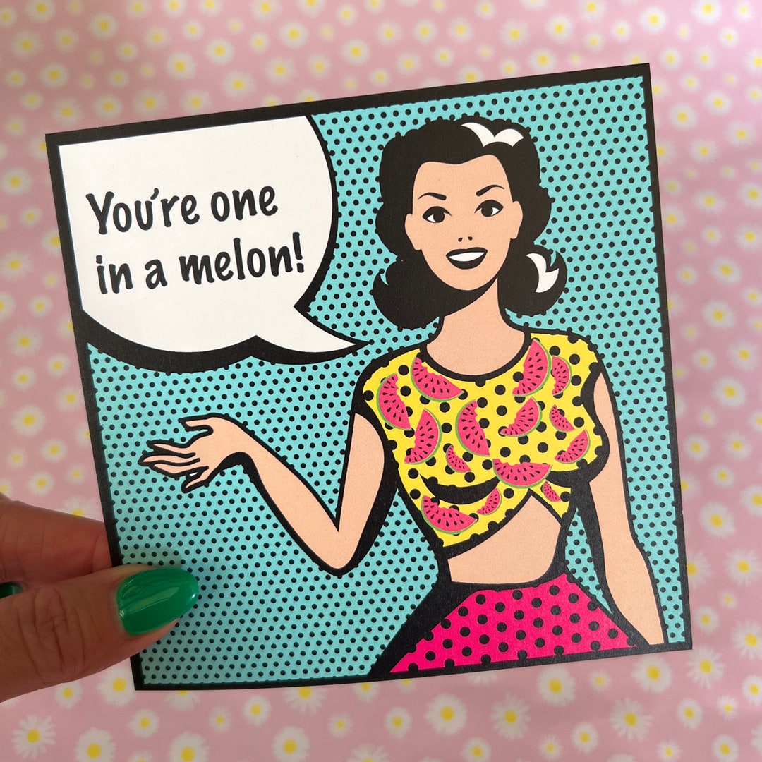 Retro Pin up Card for Friend, Popart Card for Birthday, Thank You Card ...