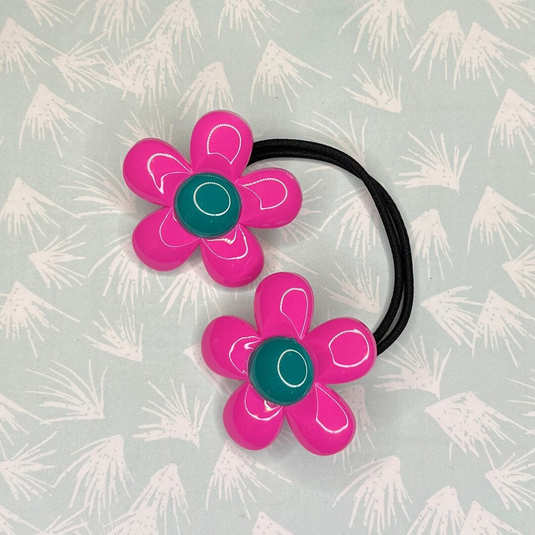 Flower Power Hair Bobbles, 70s Hair Bobbles, Retro Hair Bobbles, NOS ...