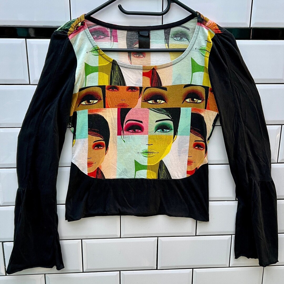 ICONIC Pop ART Custo Barcelona Vintage Top '90, Long Sleeve Mod Girl ...