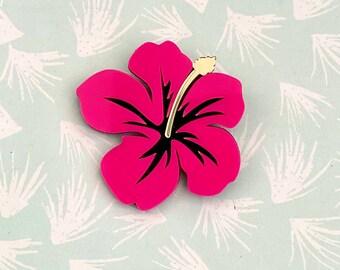 Pink Flower Pin - Etsy