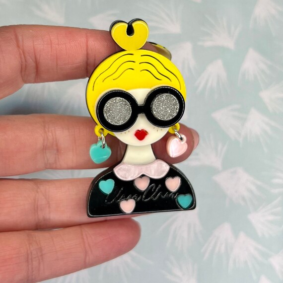 Cartoon Girl Brooch Kawaii Girl Brooch Plastic Doll Brooch | Etsy
