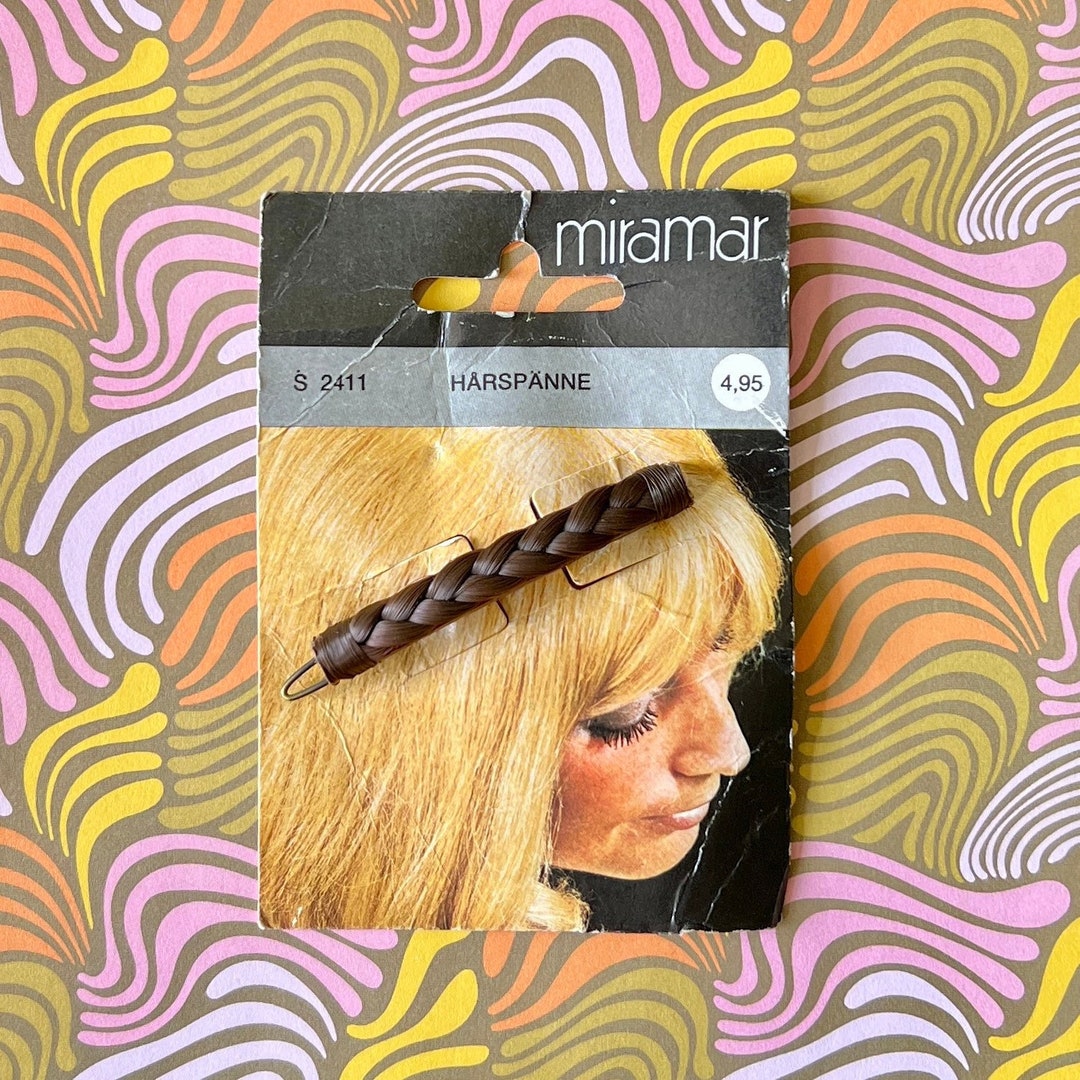 Hair Braid Barrettes, 70s Hair Clips, Seventies Hair Clips, Dead Stock ...