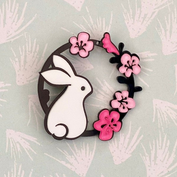 White Rabbit Brooch - Etsy