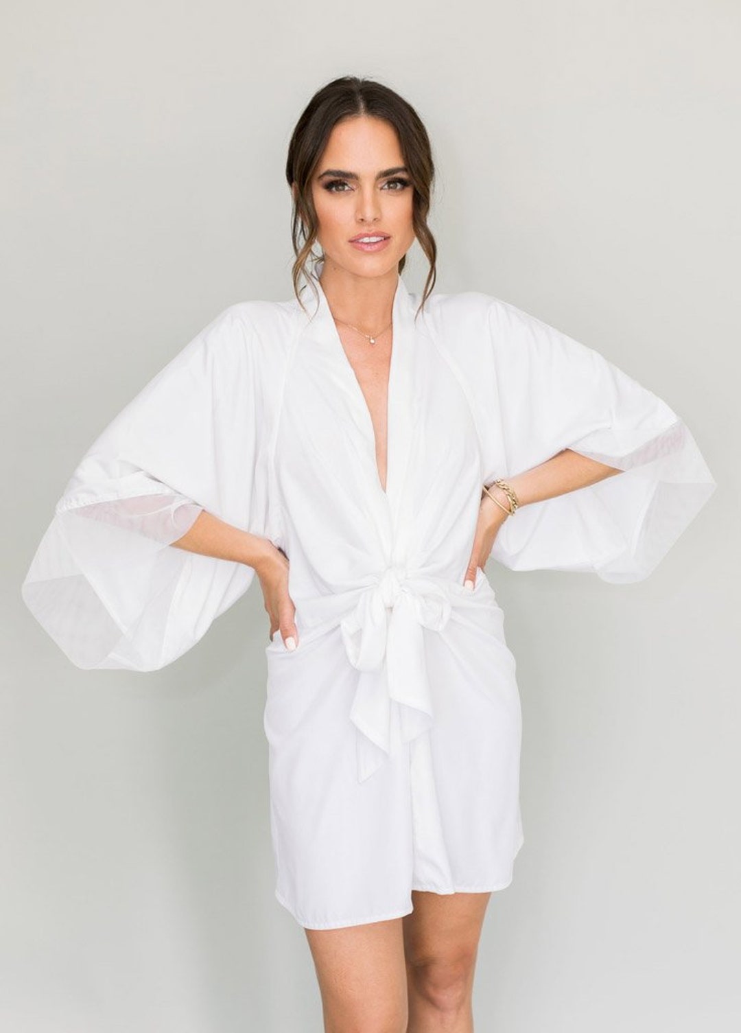 White Bride Kimono Robe / Personalized Wedding Kimono / Bride ...