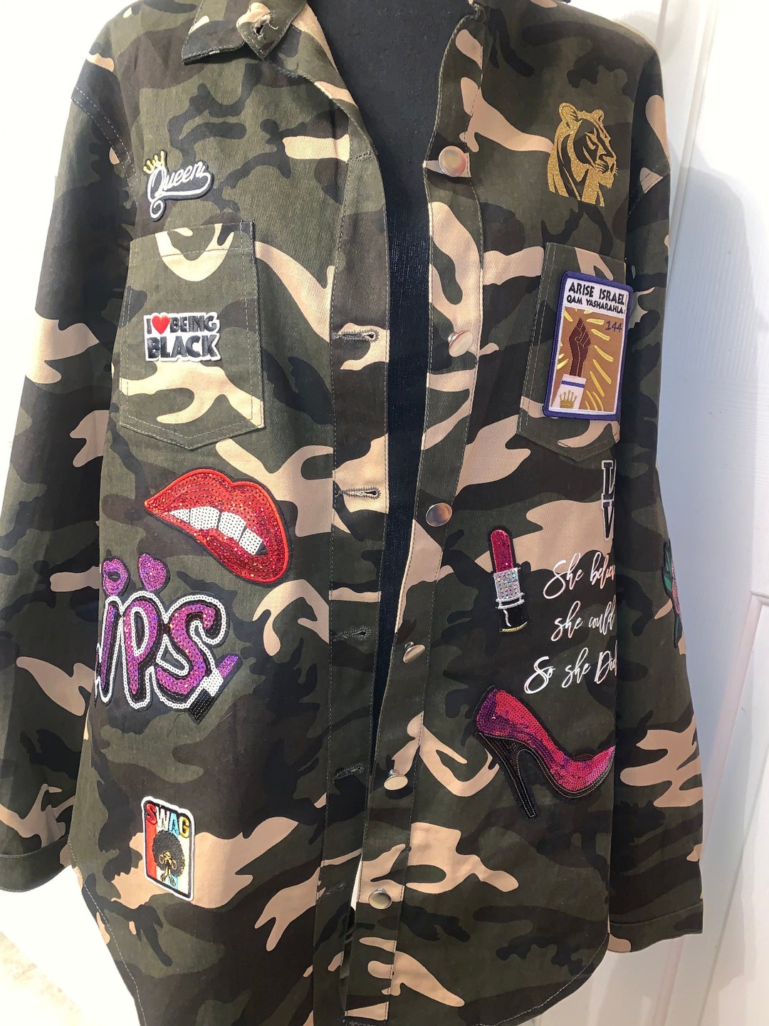 Camo Army Fatigue Glam Junk Jacket - Etsy