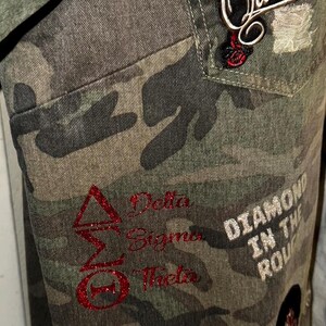 Delta Sigma Theta Glam Junk Jacket Camo Army Fatigue - Etsy
