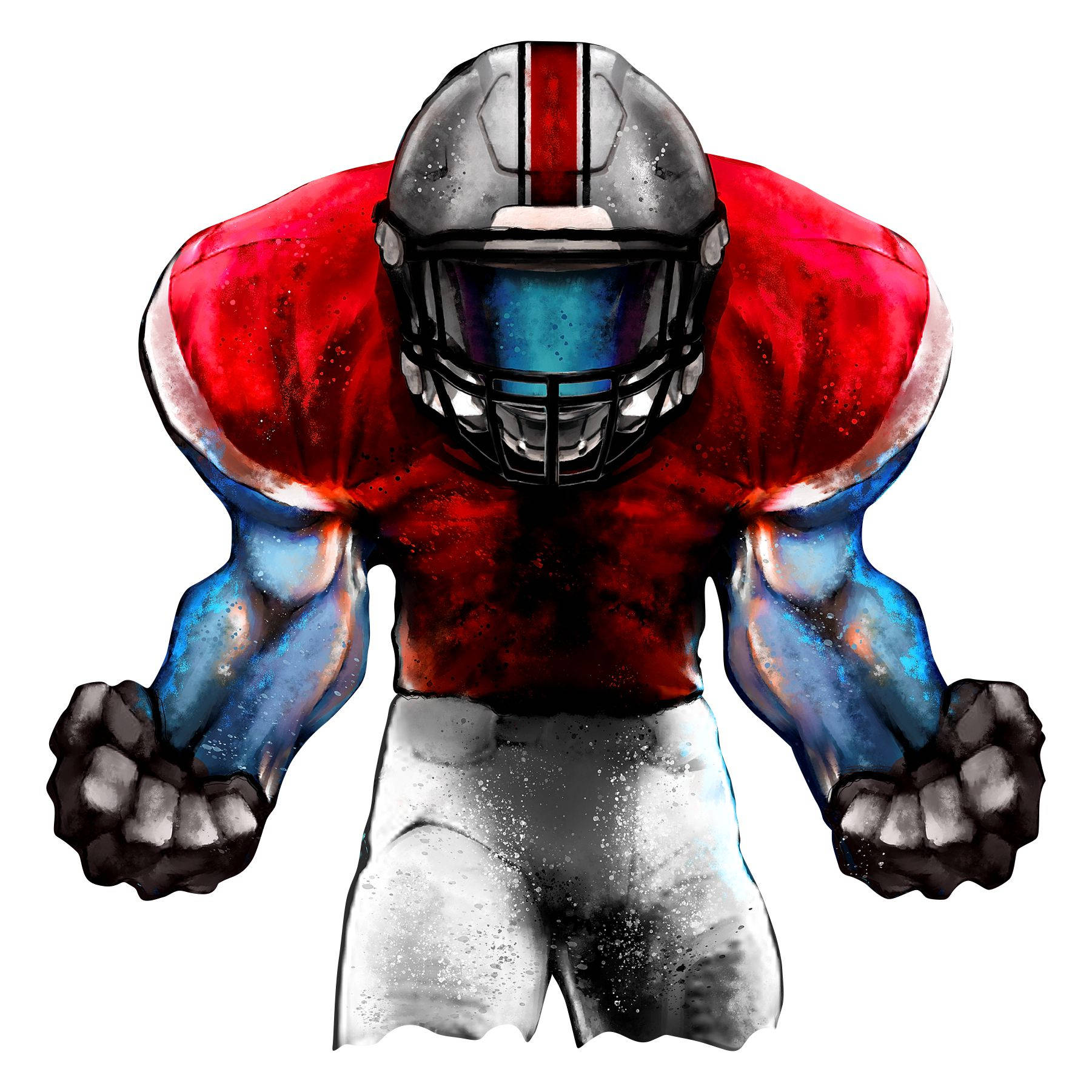 Angry Football Player Vinyl Decal Full Color Football Player | Etsy