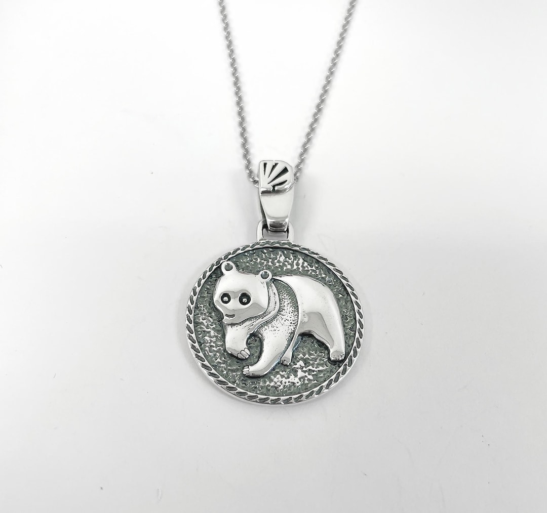 Giant Panda Necklace - Oxidised Sterling Silver, Giant Panda Pendant ...