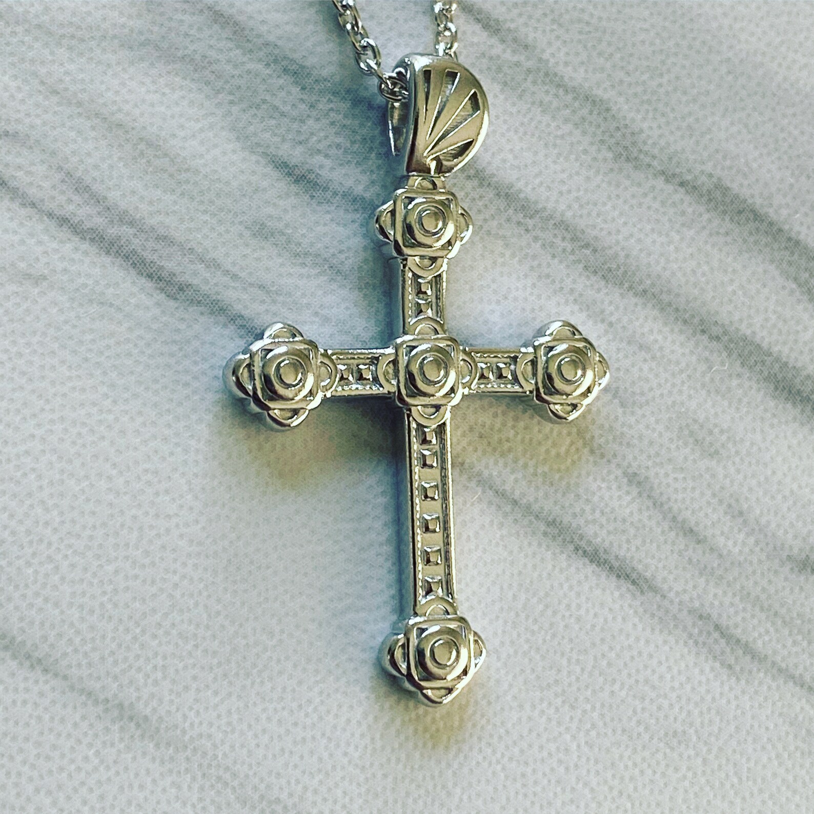 Slim Gothic Cross Necklace Sterling Silver, Gothic Cross Necklace ...