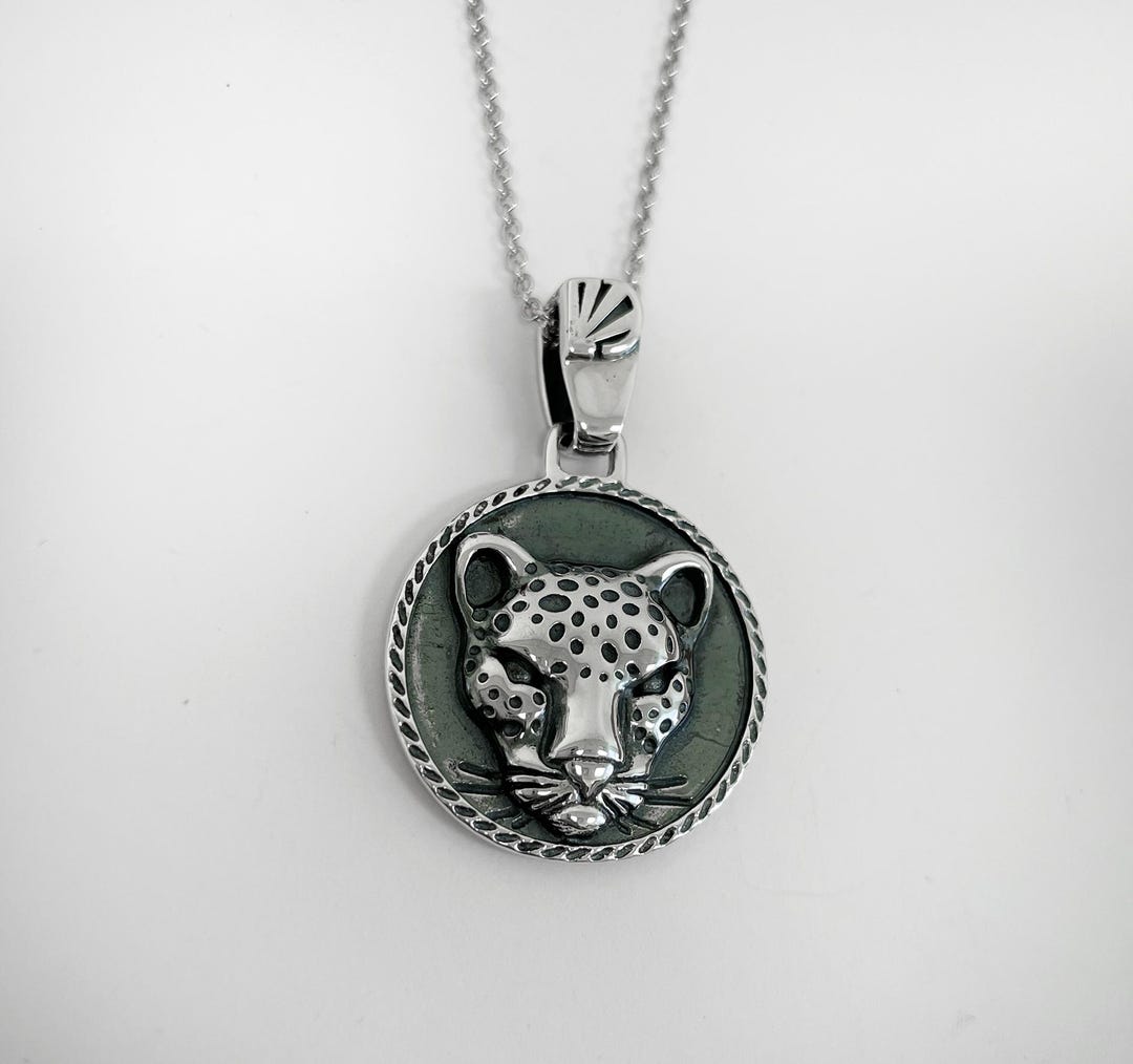 Oxidized Sterling Silver Amur Leopard Pendant Necklace - Etsy