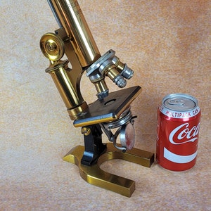 Antique Microscope by Carl Reichert, Professional Standard Japanned ...