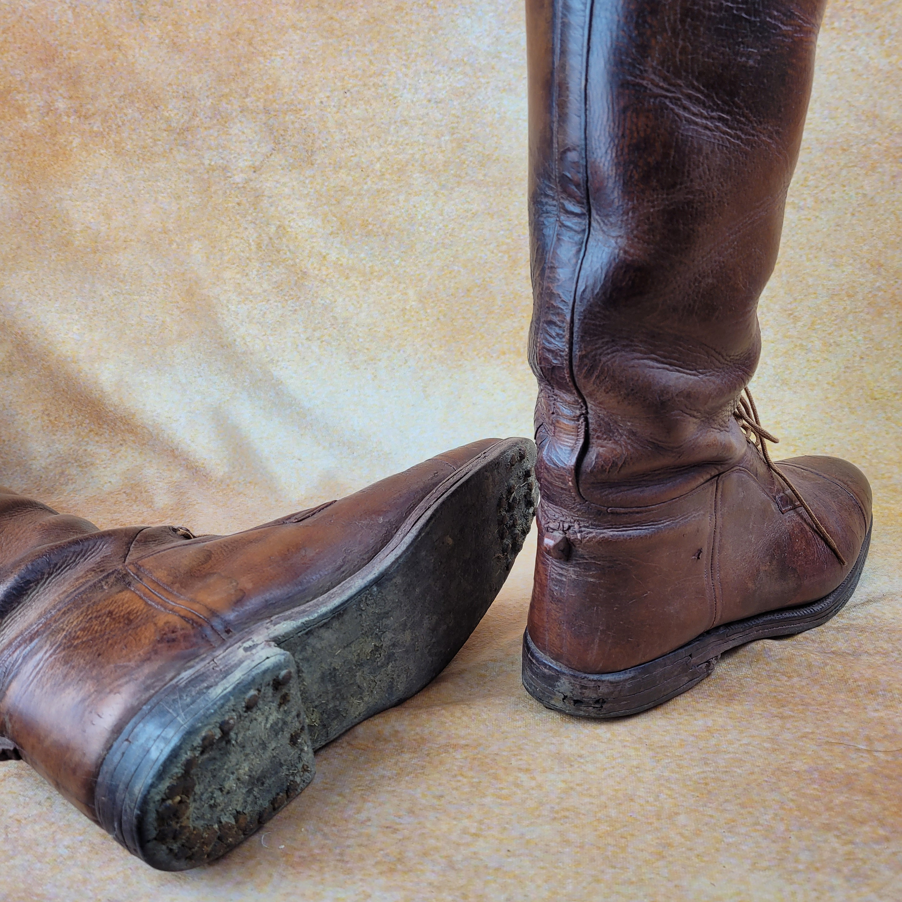 WW1 British Army Officer Leather Riding Boots With Beech Shoe Trees, UK ...