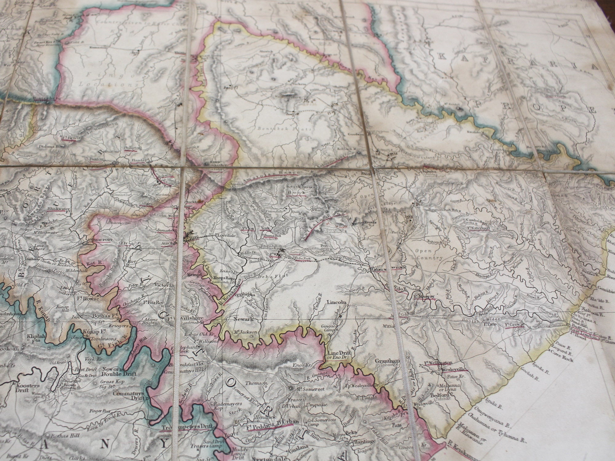 Antique Rare Military Map British Royal Artillery of South - Etsy