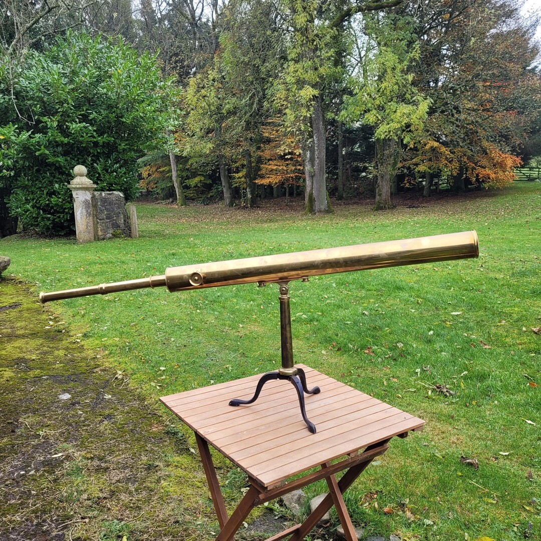 Antique Brass Celestrial Library Telescope, With Stand and Box. Circa ...