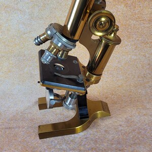 Antique Microscope by Carl Reichert, Professional Standard Japanned ...