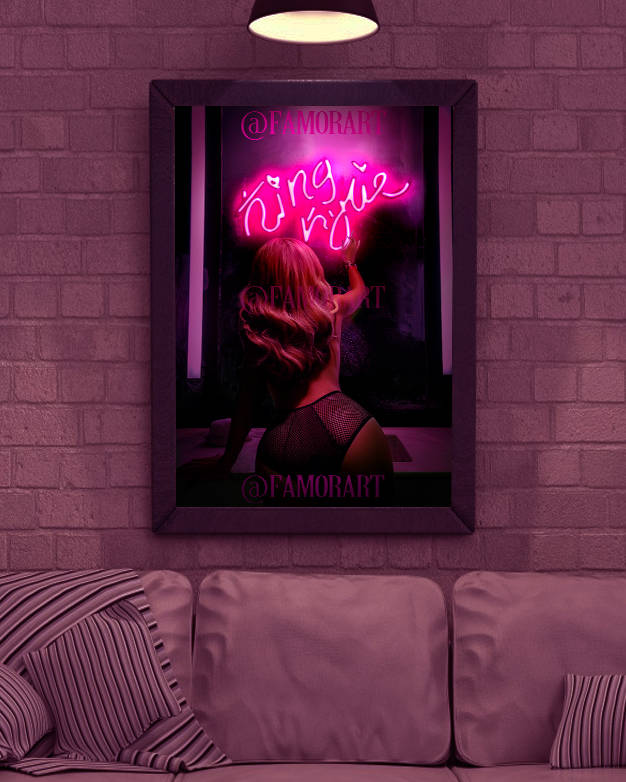 King Kylie Neon Light Poster Kylie Jenner Art Kylie Lip Kit Etsy