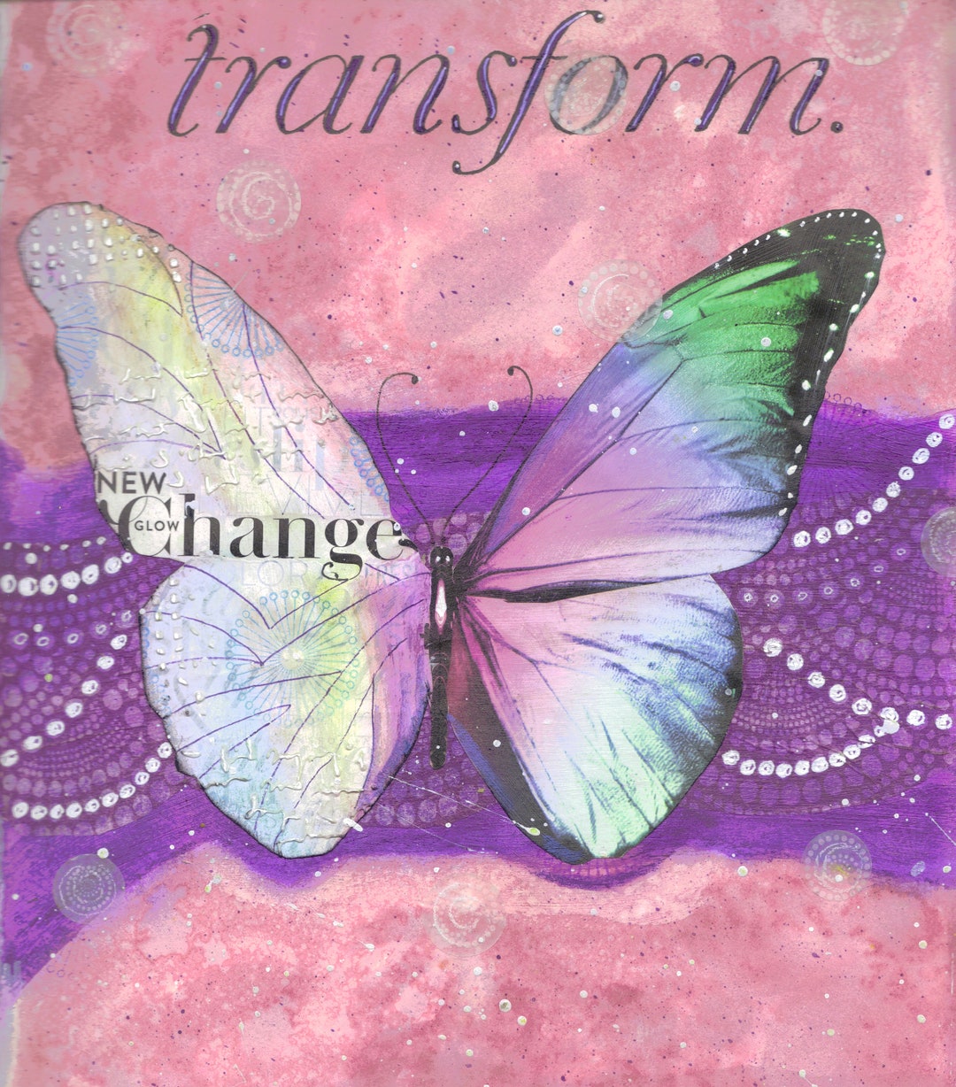 Change, Greeting Card, 5x7 Mixed Media Collage - Etsy